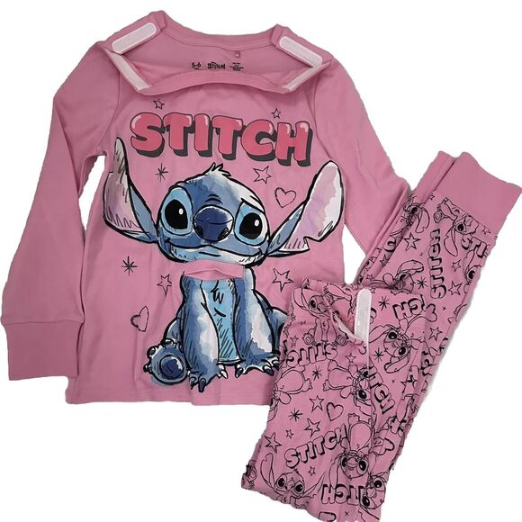 Disney | Pajamas | George At Asda Disney Stitch Pink Girls Pajamas Set ...